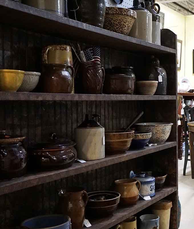 Stoneware crocks that held everything from pickles to who-knows-what before plastic ruined all the fun.