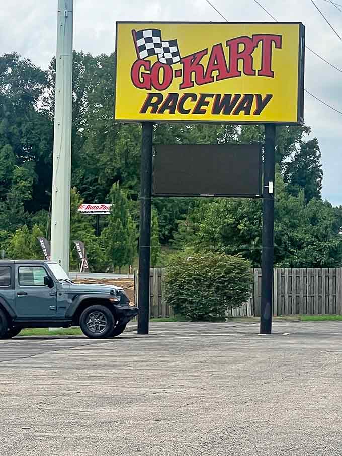 That bold yellow sign announces your destination like a beacon, promising thrills that'll make the drive worthwhile every time.