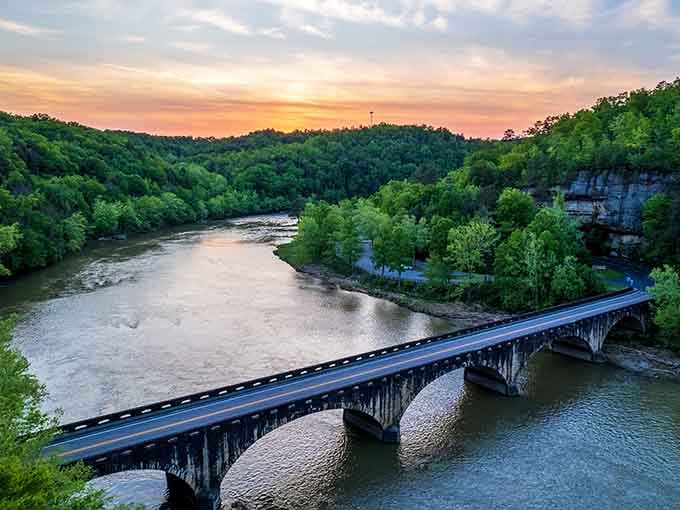 This bridge offers sunset views that justify the drive, the gas money, and every minute spent getting here.