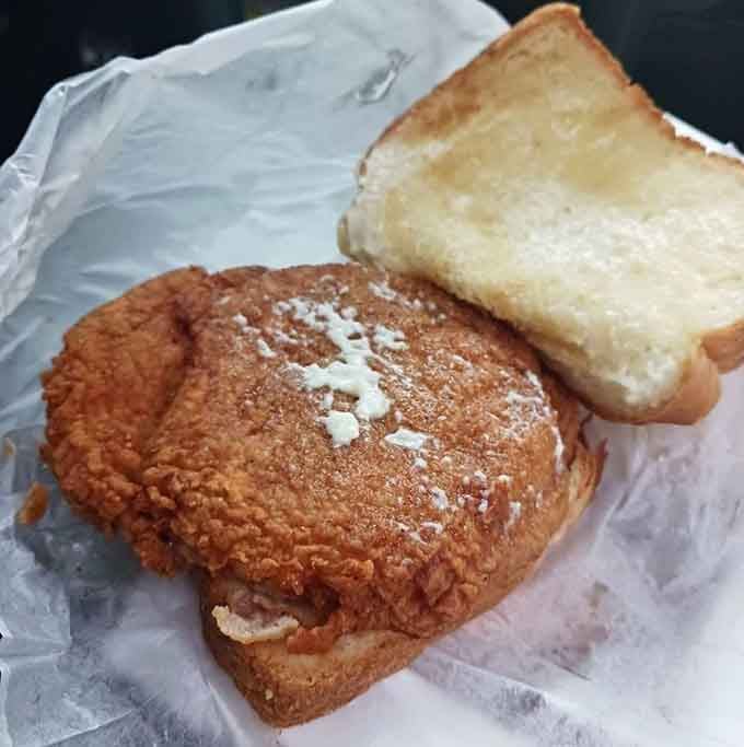 Sometimes the best sandwich is just perfectly fried chicken between bread, no fancy aioli or microgreens required for happiness.