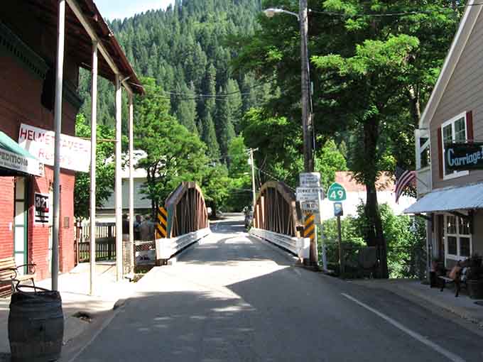 That bridge connects both sides of town and approximately 170 years of California mountain town stories.