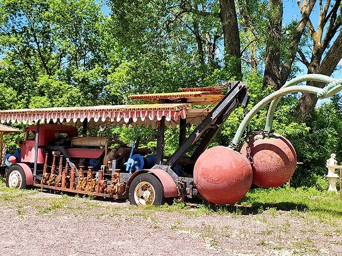This cherry picker got a second life as art, proving retirement can be way more interesting.