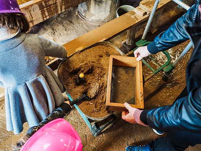 The sluicing process in action, where patience meets payoff in the most satisfying way.