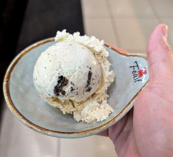 Cookies and cream ice cream with actual cookie crumbles because sometimes simple pleasures are the most satisfying ones.
