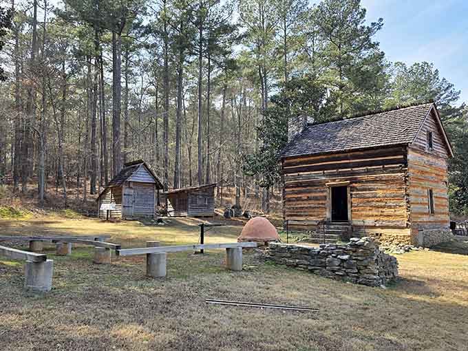 Log structures standing since the 1790s, making your "vintage" furniture look positively brand new by comparison.