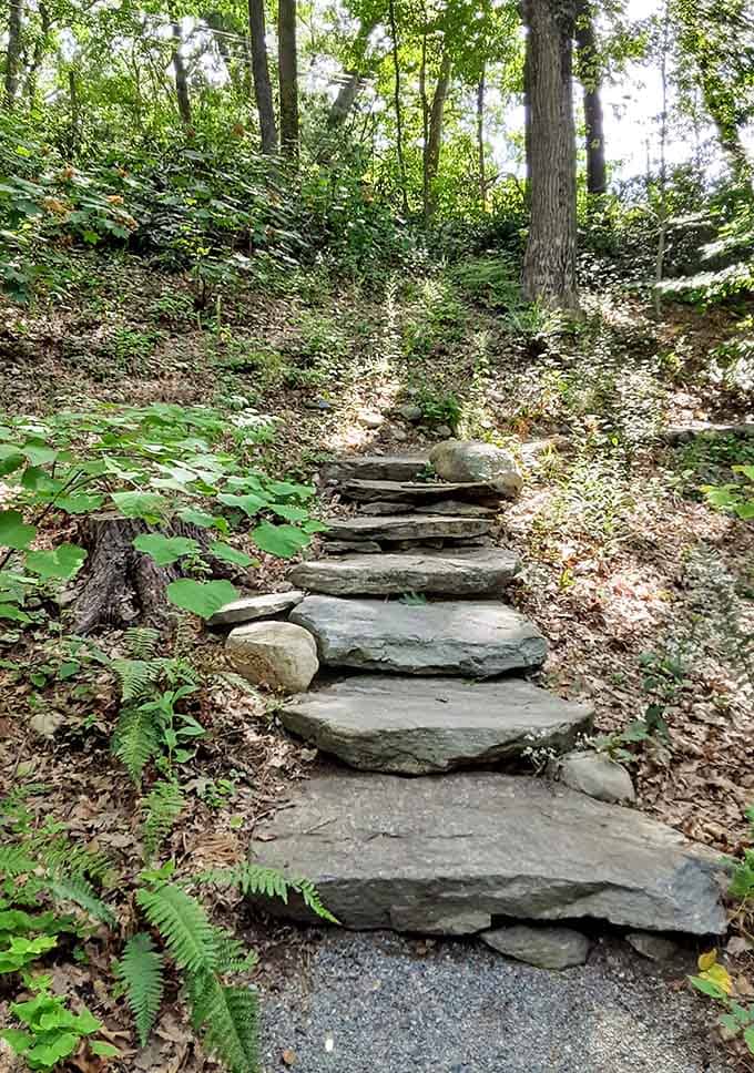 Stone steps that look like they've been here forever, even though someone carefully placed each one for your hiking convenience.