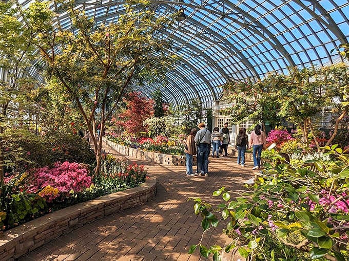 Spring flowers in full glory, reminding visitors that renewal is always just around the corner, literally.