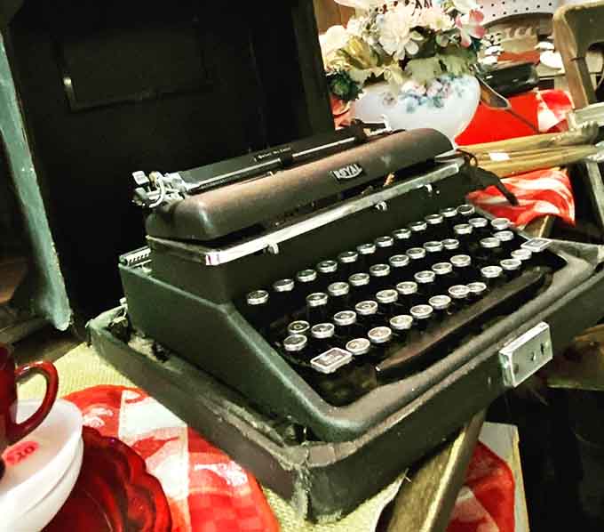 A classic typewriter that once clacked out letters and stories, now waiting to inspire a new generation of writers.