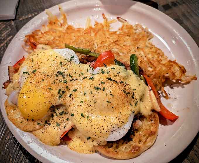 Irish Benedict with hash browns: because sometimes you need your eggs with a side of creativity and carbs.