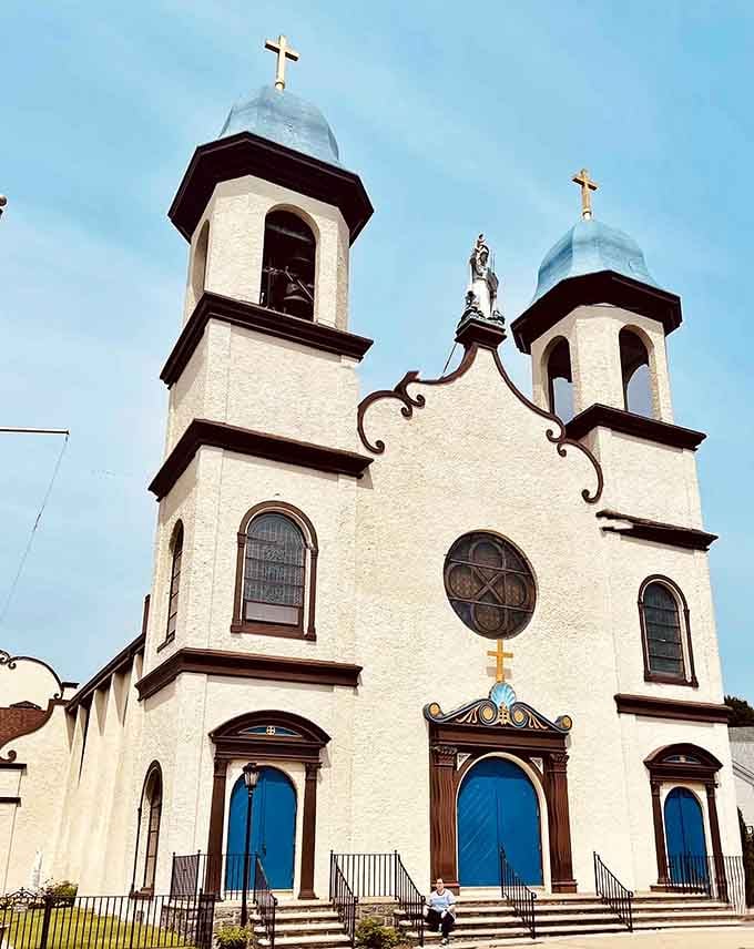 Our Lady of Good Voyage Church's distinctive twin towers watch over fishermen like a spiritual lighthouse for the soul.