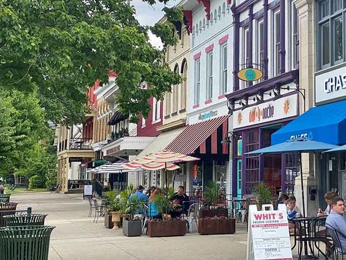 Downtown dining where the hardest decision is choosing between all these tempting options lined up like delicious dominoes.