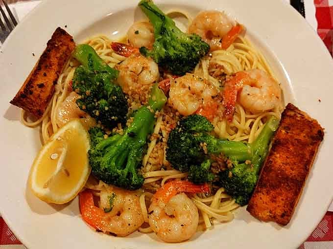 Shrimp scampi loaded with broccoli and garlic proves that eating your vegetables doesn't have to feel like punishment.