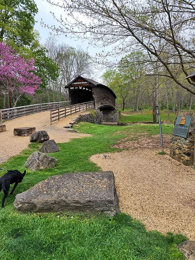 Purple blooms and stone foundations create a scene that makes you wonder why you ever vacation anywhere else.