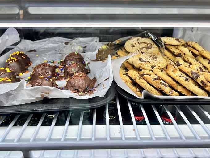 Cookies wait patiently in the case for anyone with room left after those sandwiches.