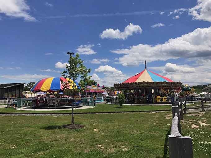 A kaleidoscope of rides creates the perfect playground where every direction promises another adventure waiting to happen.