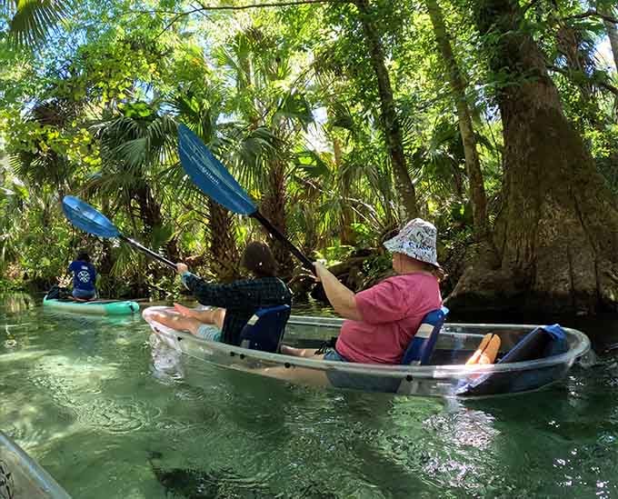 Kayaking through Rock Springs Run is like paddling through a nature documentary, except you're the star.