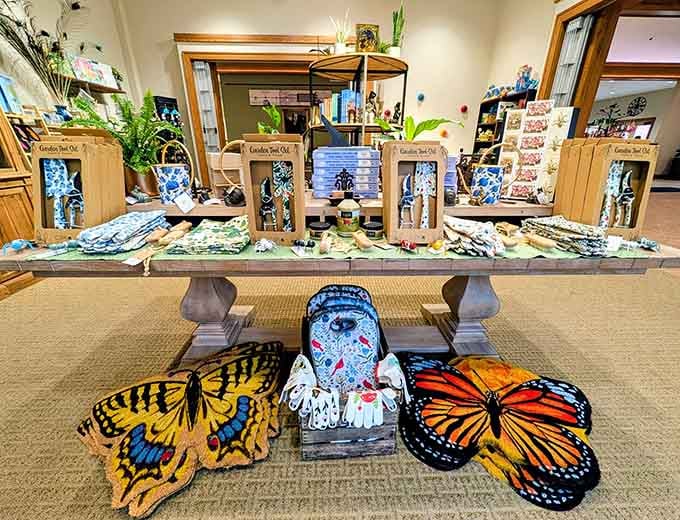 The gift shop tempts you with garden treasures you absolutely need, despite your spouse's reasonable objections about budget.