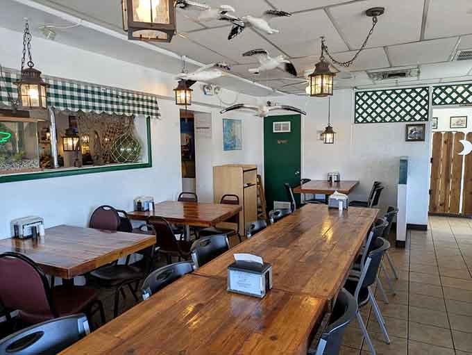 Another angle reveals more of that playful nautical decor that makes you forget you're in the desert.