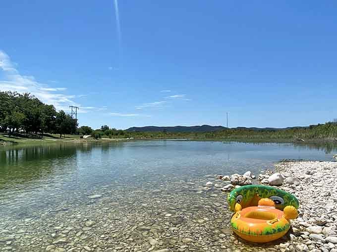 Shallow waters perfect for wading, where even nervous swimmers can enjoy that impossible blue without panic.