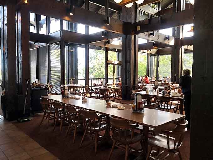 The dining room where floor-to-ceiling windows ensure your breakfast comes with a side of stunning views.