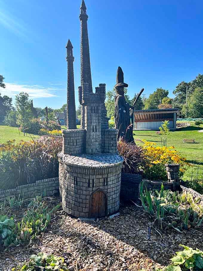 Someone built a miniature castle so detailed you half expect tiny knights to come marching out for afternoon tea.