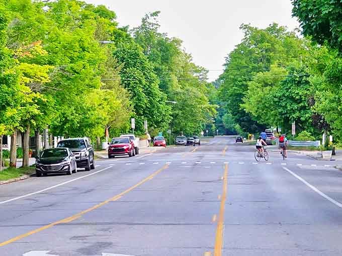 Wide streets and cyclists remind you that not everywhere requires honking horns and road rage.