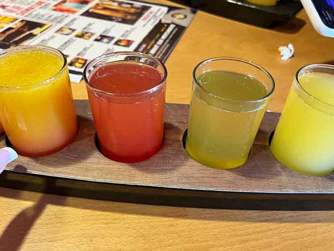 A mimosa flight that turns brunch into an adventure, because adulting should have some perks.