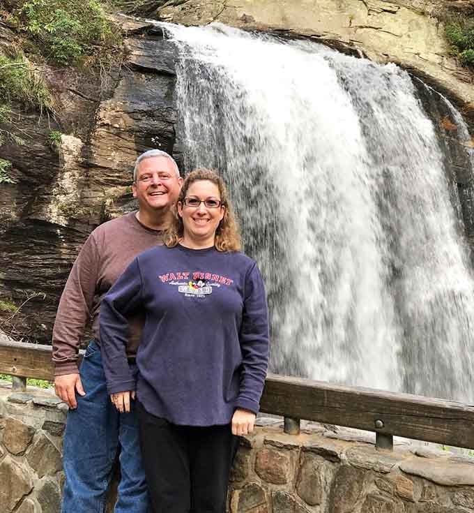 Proof that Looking Glass Falls brings people together for shared moments of natural beauty and wonder.