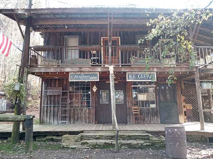 This two-story building houses everything from gifts to ice cream, because cowboys need sweet treats too, obviously.