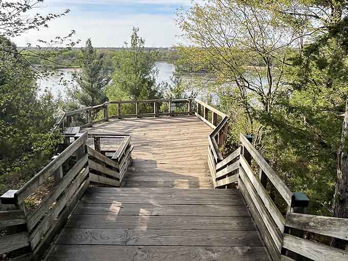 The overlook deck offers multiple vantage points, perfect for finding your own personal slice of serenity.