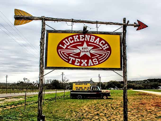 You've arrived when you spot this iconic sign, marking the entrance to Texas's tiniest town with the biggest heart.