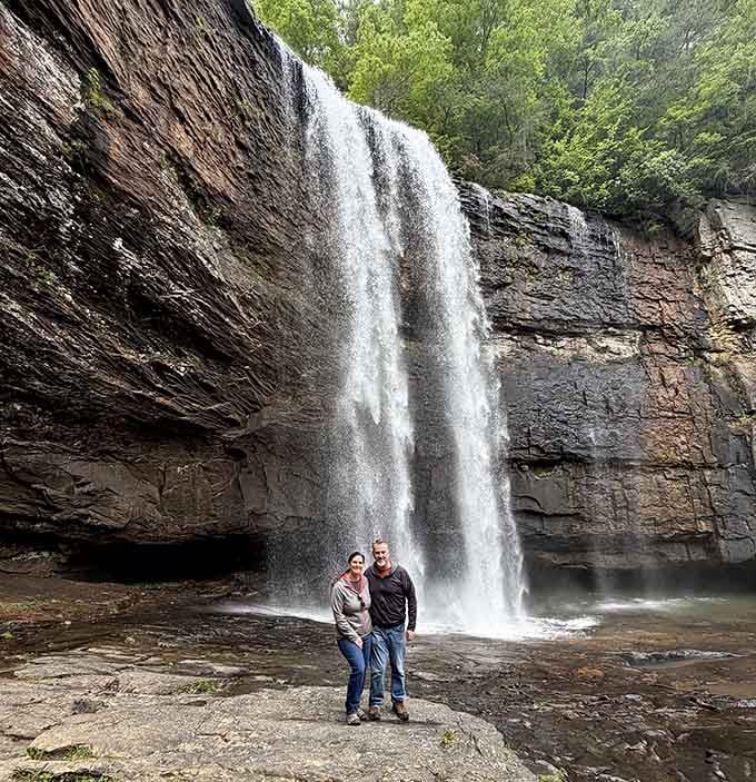 Standing at the base of these falls makes for the kind of photo your friends won't believe is Georgia.