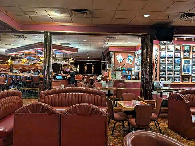 The lounge area invites you to settle in with a drink before the main event arrives.