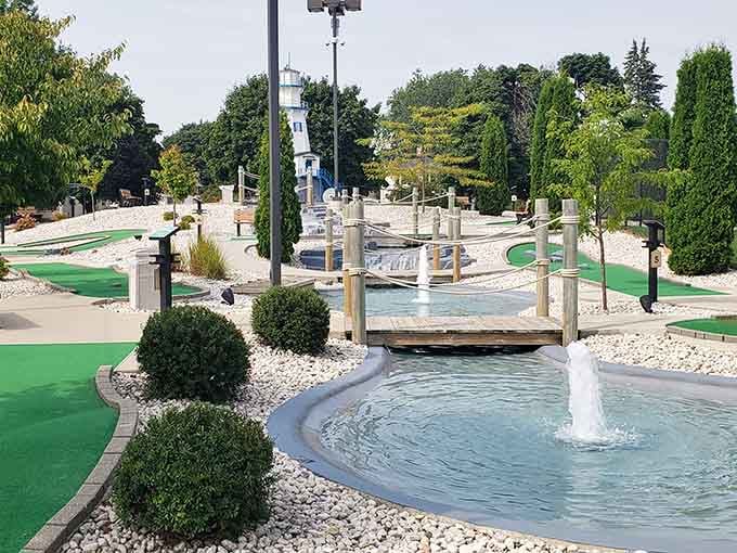 Mini golf courses wind through manicured grounds, offering family fun that doesn't require a second mortgage.