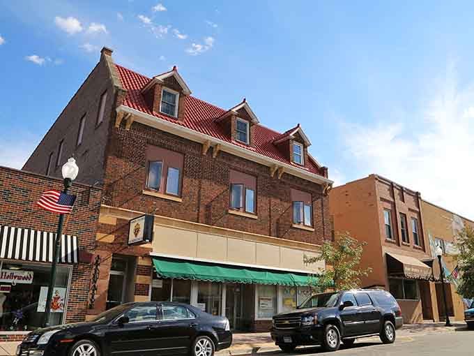 Historic architecture meets modern businesses in buildings that have weathered decades of economic changes gracefully.