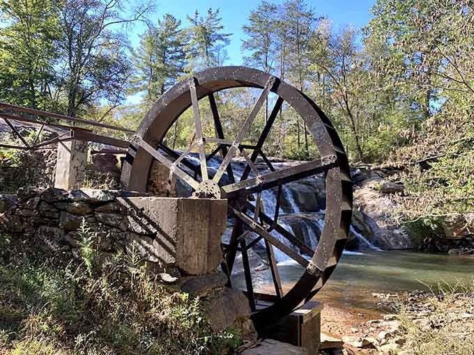 The old water wheel still turns, connecting today's visitors to generations who worked these very same waters.