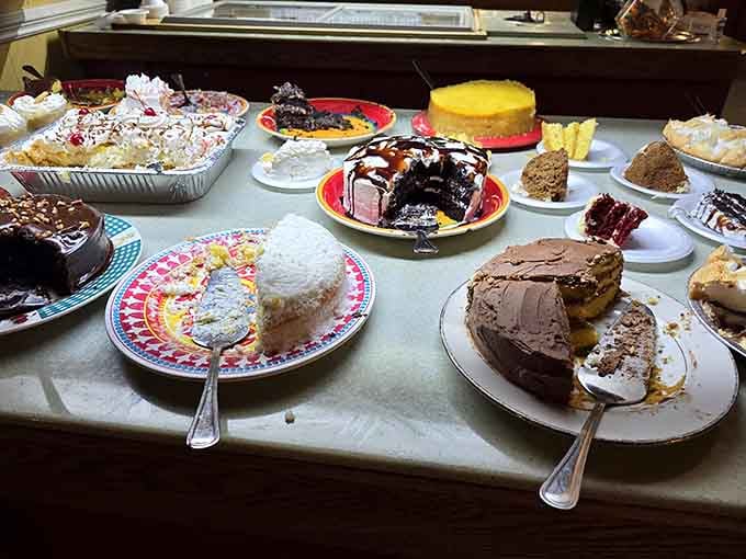The dessert bar where calories don't count and every cake is calling your name simultaneously.