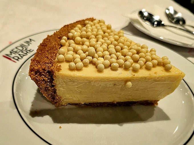 Key lime pie with a graham cracker crust and decorative pearls&mdash;tart, creamy, and impossibly photogenic on every level.