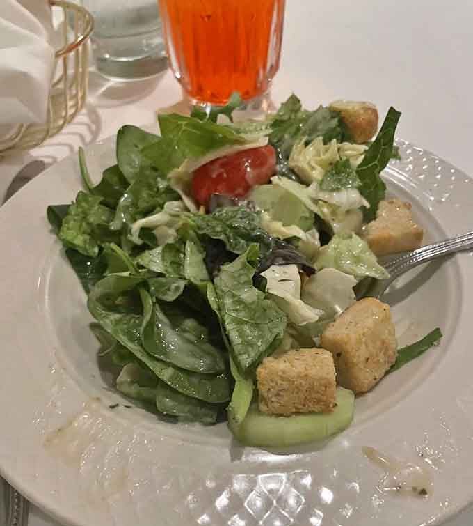 Even the salad gets respect here, with fresh greens and real croutons instead of sad bag lettuce and regret.