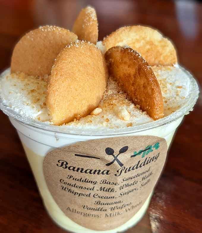 Banana pudding topped with vanilla wafers is the kind of dessert that makes you forget about counting calories.