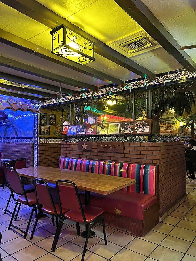 The Presidential Table where history was made, one delicious bite at a time, surrounded by festive Mexican charm.