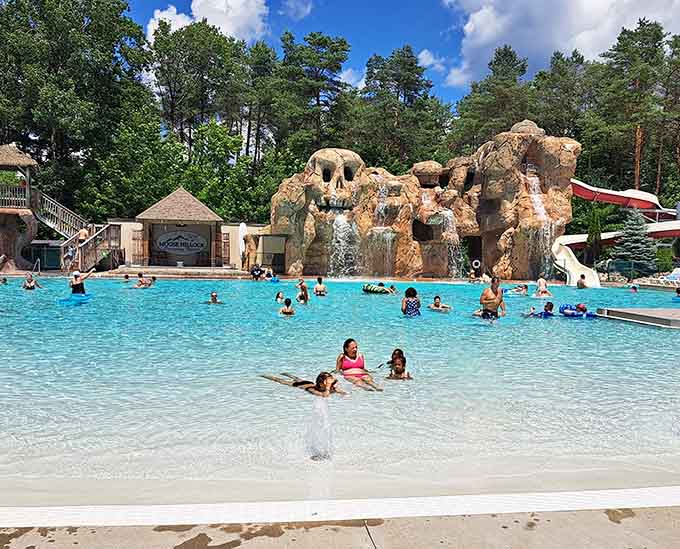 Beach entry pools where even the most water-hesitant kids can wade in at their own cautious pace.