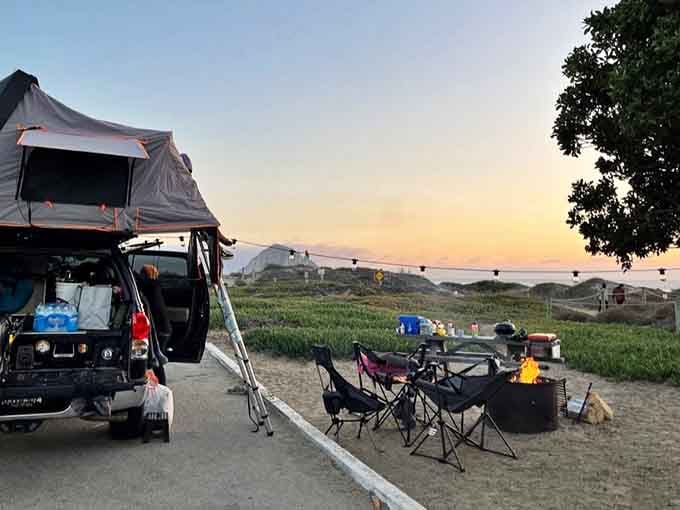 Rooftop tent camping with ocean views beats any five-star hotel that charges extra for the mini-bar peanuts.