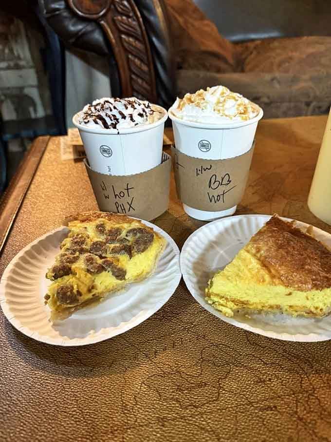 A spread of drinks and treats that would make any Hogwarts feast jealous, all ready for takeout or enjoying.