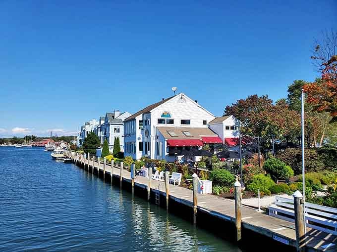Waterfront dining and shopping stretched along the river, looking exactly like those European postcards you've been collecting for years now.