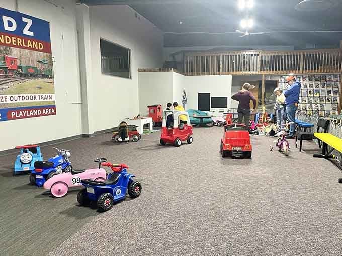 The play zone where little engineers can live out their conductor dreams without the stress of actual railroad scheduling delays.