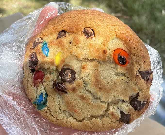 That cookie loaded with M&Ms and chocolate chips could be dessert or lunch, we're not here to judge.