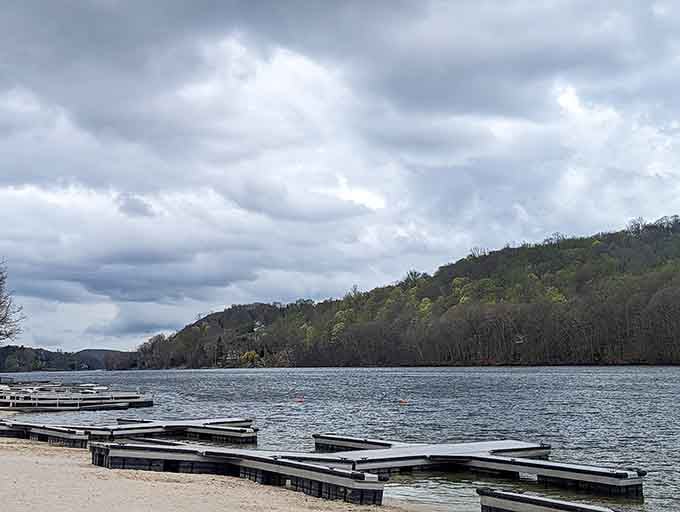 Candlewood Lake's docks wait patiently for summer visitors like a loyal dog anticipating its owner's return.