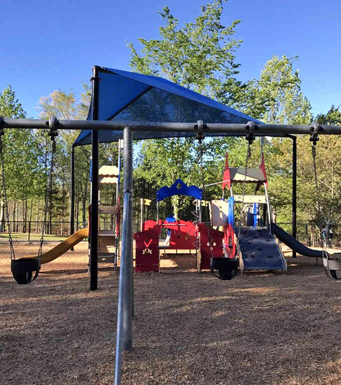 The nearby playground means human kids can burn energy too, creating a win-win situation for exhausted parents everywhere.