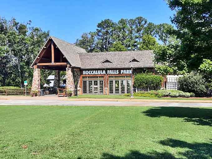 The park entrance welcomes you with rustic charm, promising adventures that don't require a passport or plane ticket.